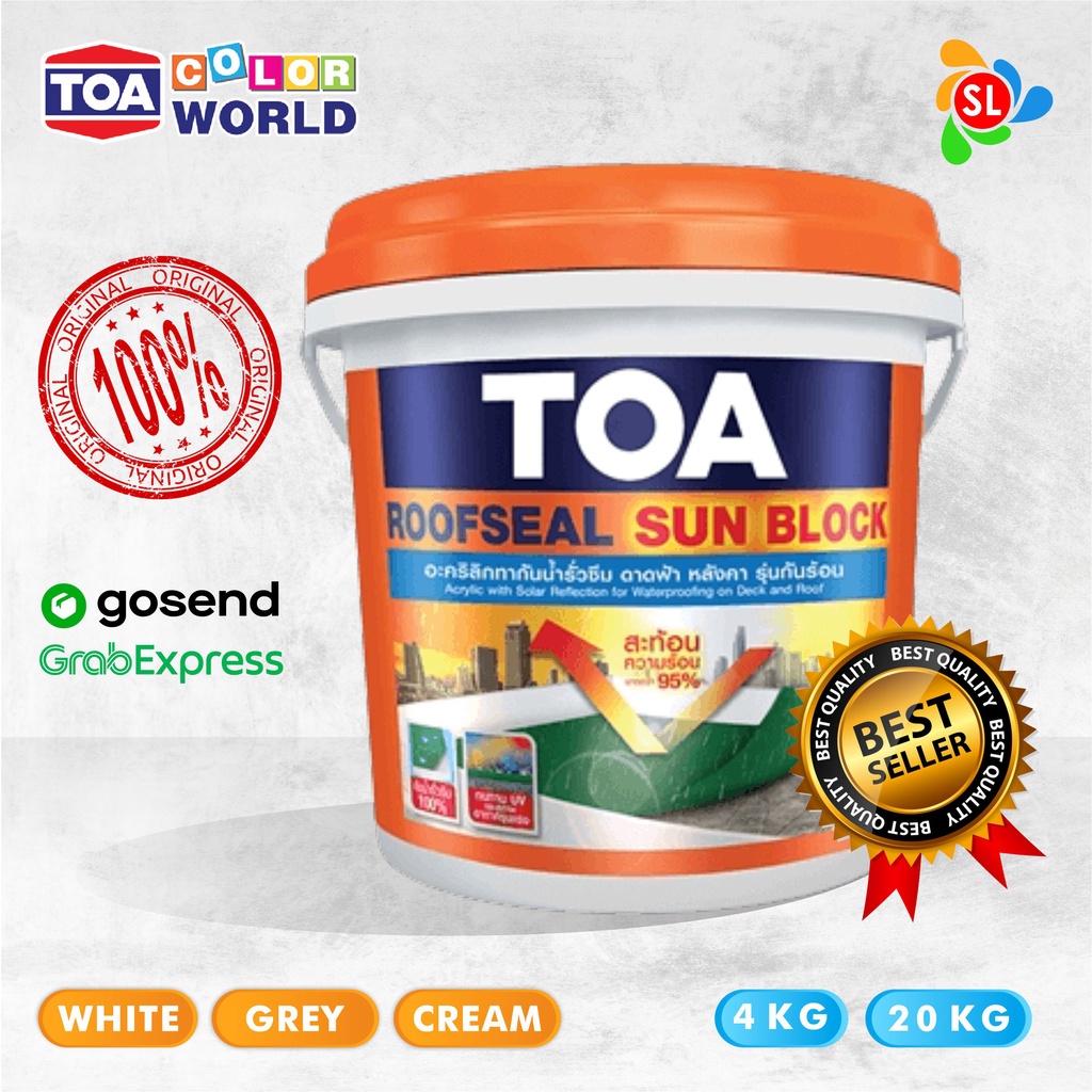 Jual Cat Dak Atap Waterproofing Toa Roofseal Sunblock 20KG | Shopee ...