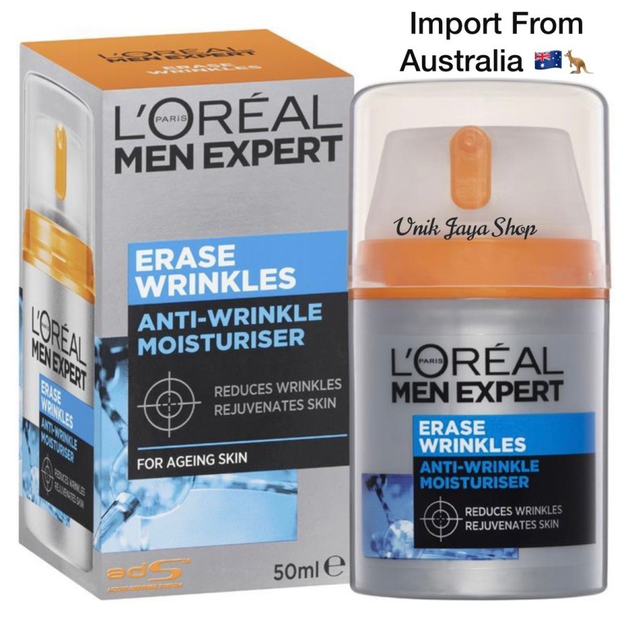 Jual Loreal Men Expert Erase Wrinkles Moisturising Cream 50mL | Shopee ...