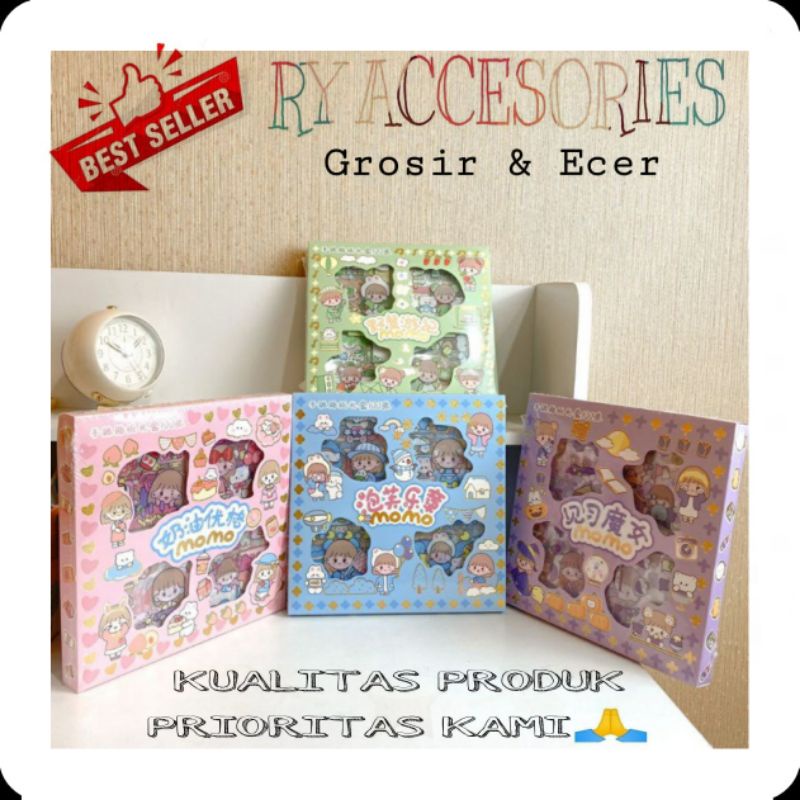 Jual RY - 1 pack isi 100 lembar pcs stiker box 2D Momo 2D Mimi 2D Sen mu 100 lembar sticker ...