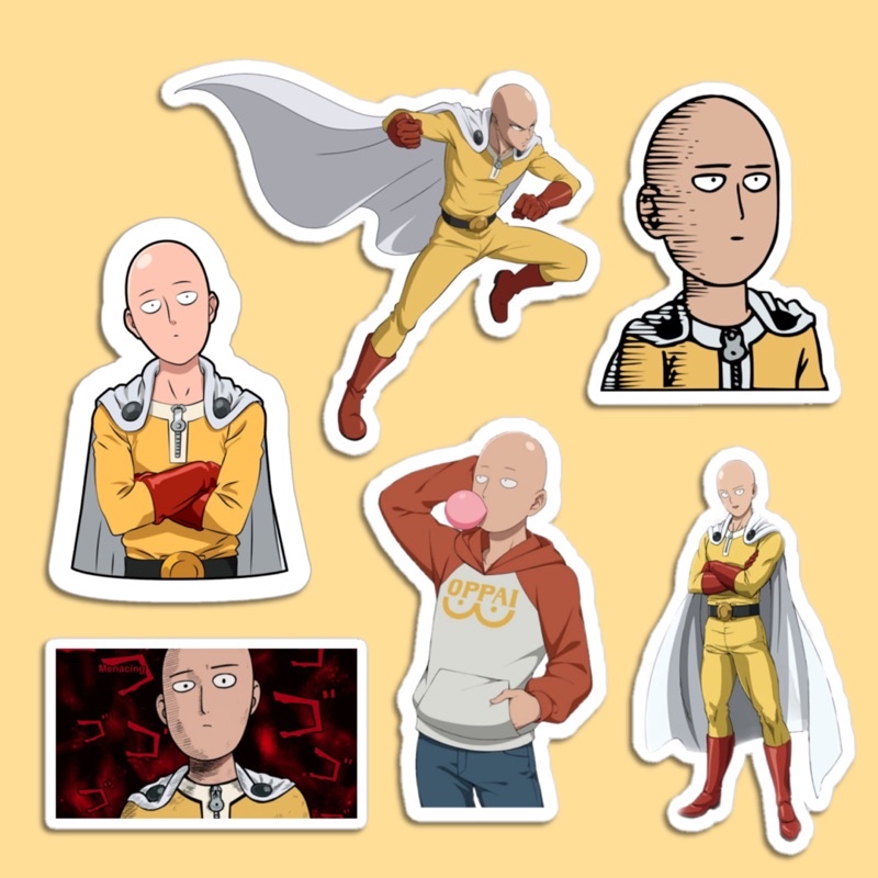 Jual Sticker Anime One punch man Sticker fubuki Saitama Genos Sticker ...
