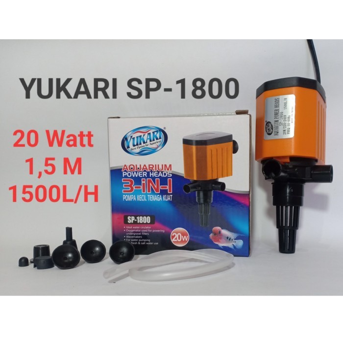 Jual Mesin Pompa Celup Power Head Aquarium YUKARI SP 1800 20 Watt Low Watt | Shopee Indonesia