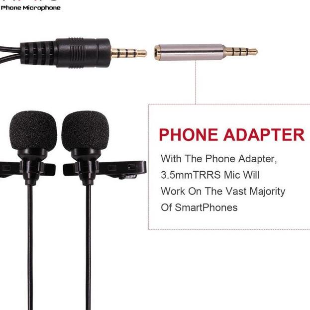 Jual Mic Clip On Lavalier Ulanzi Arimic Dual Mic 6m for Smartphone ...
