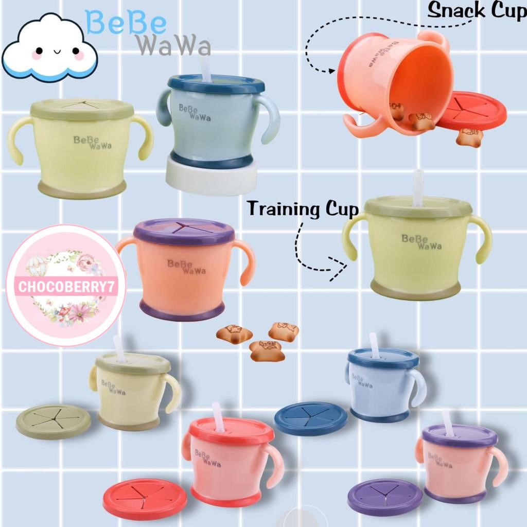 Jual Bebe Wawa 2in1 Training Straw Cup & Snack Cup Gelas Minum Bayi ...