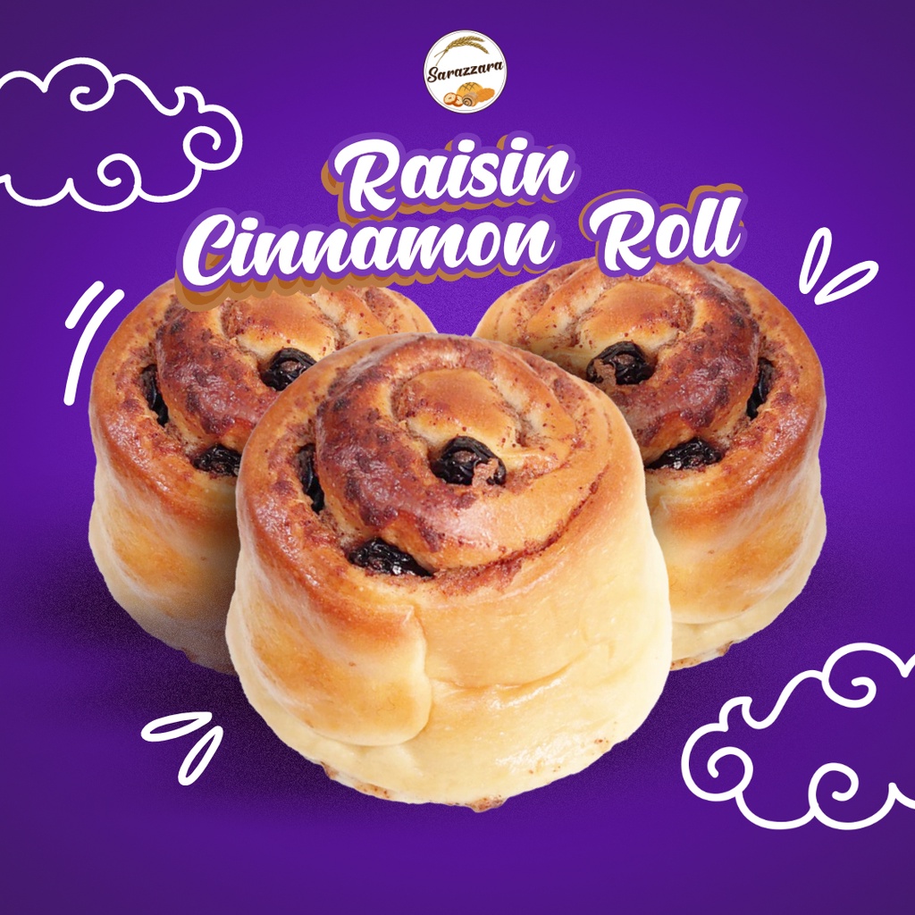 Jual Sarazzara Cinnamon Roll Bread Roti Jepang Kismis Lembut Empuk ...