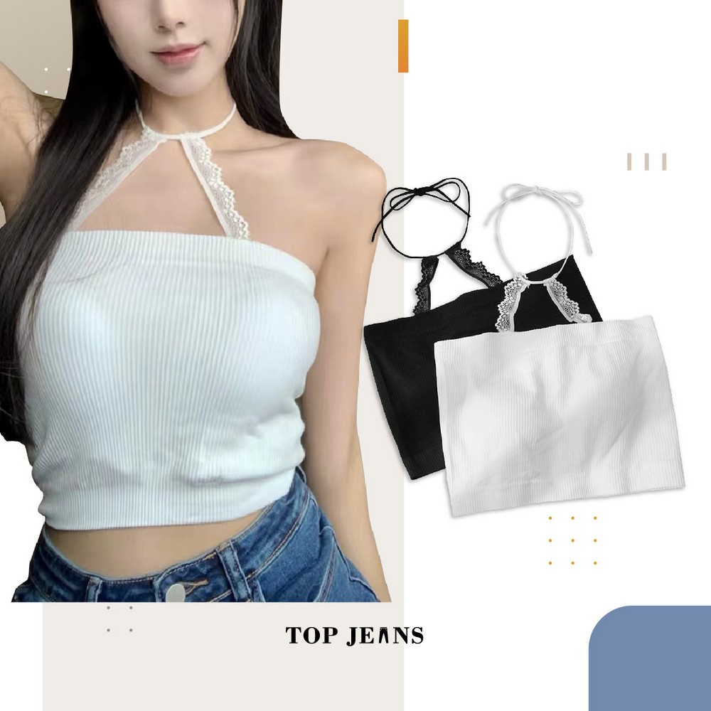 Jual Crop Top Tanktop Wanita Kemben Model Ikat Leher Tanpa Kawat ...