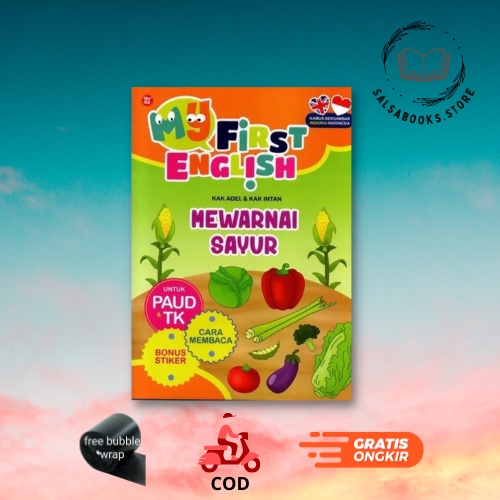 Jual AG - Buku Aktivitas Anak My First English Mewarnai Sayur Wahyu ...