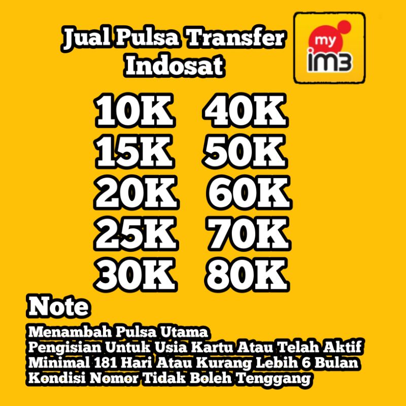 Jual Isi Ulang Pulsa Transfer Indosat (10 sampai 80k) | Shopee Indonesia