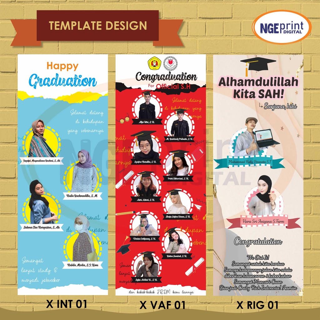 Jual Banner Wisuda Custom Free Design / Cetak X Banner Wisuda, X Banner ...