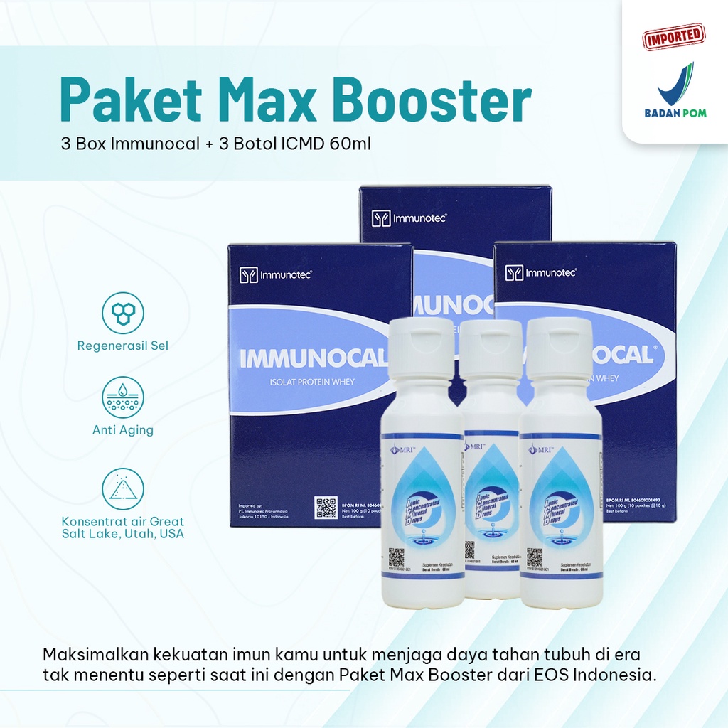 Jual Paket Max Booster - 3 Box Immunocal + 3 Botol ICMD 60ml | Shopee ...