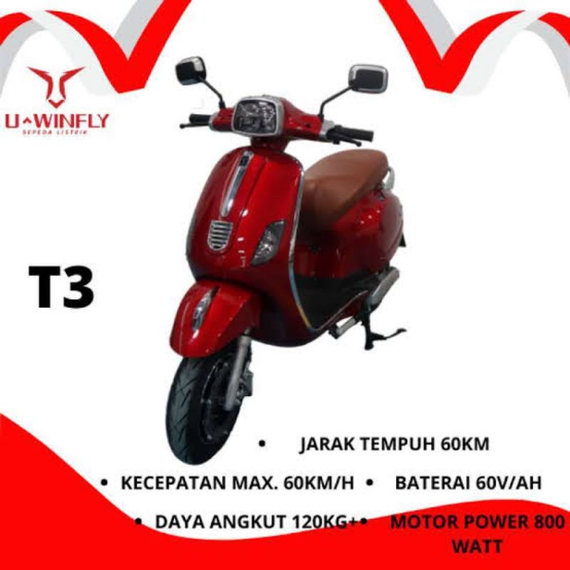 Jual Uwinfly Sepeda Motor Listrik type T3 (Vespa) | Shopee Indonesia