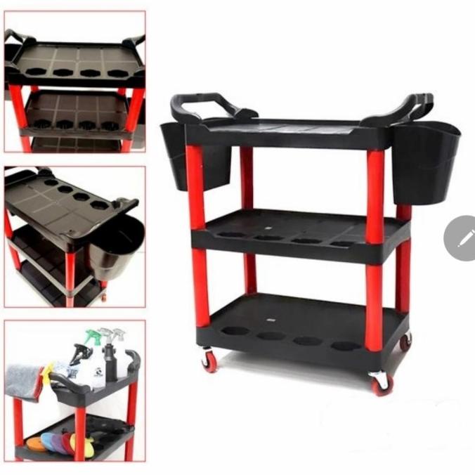Jual Detailing Trolley Profesional Cart Equipment Rak Meja Salon Mobil ...