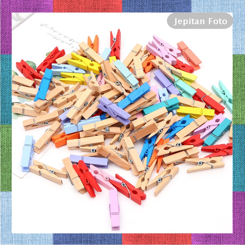 Jual Klip Mini Jepit Foto Bahan Kayu Ukuran 35mm Wooden Clip Gantungan ...