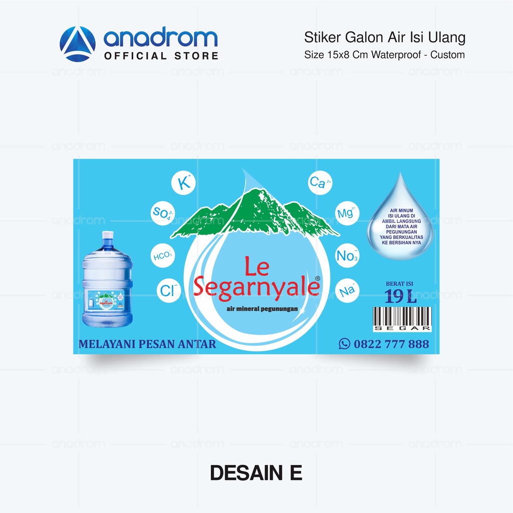Jual Stiker Galon Air Isi Ulang | Stiker Galon Anti Air | Anadrom 3164 ...
