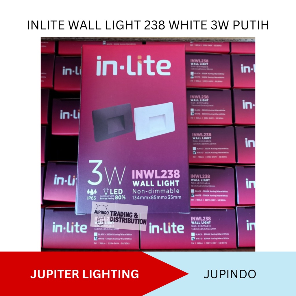 Jual INLITE WALL LIGHT 238 WHITE 3W PUTIH - white - light - white wall ...