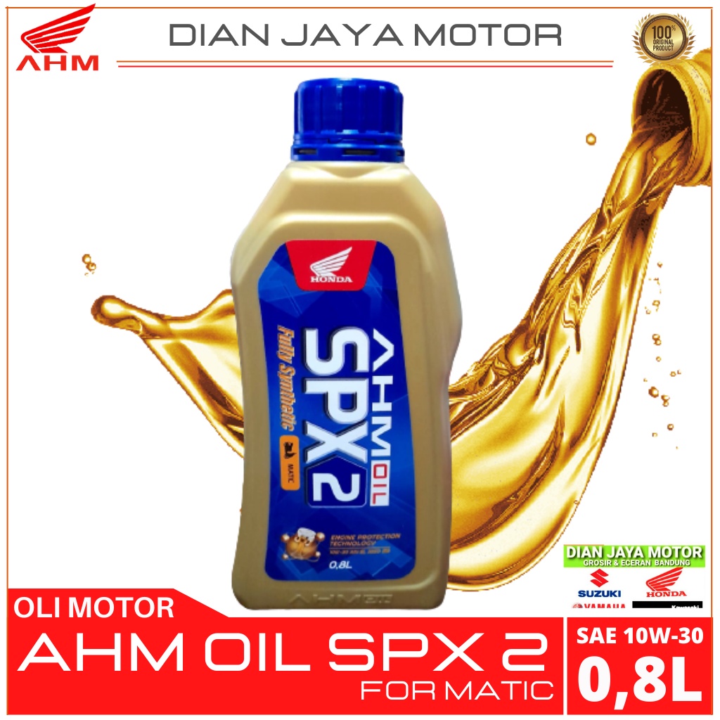 Jual (SPX2) OLI MESIN AHM OIL SPX 2 MATIC OLI SPX 2 MATIC AHM OIL SPX 2 SAE 10W-30 0,8 L ...