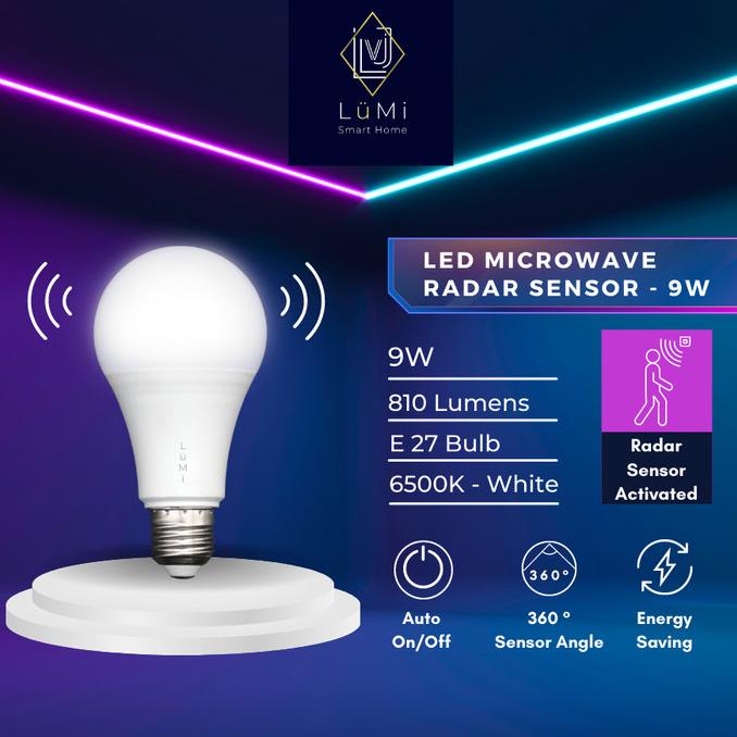 Jual LUMI Lampu LED Microwave Radar Sensor Light Bulb ON/OFF | Shopee ...