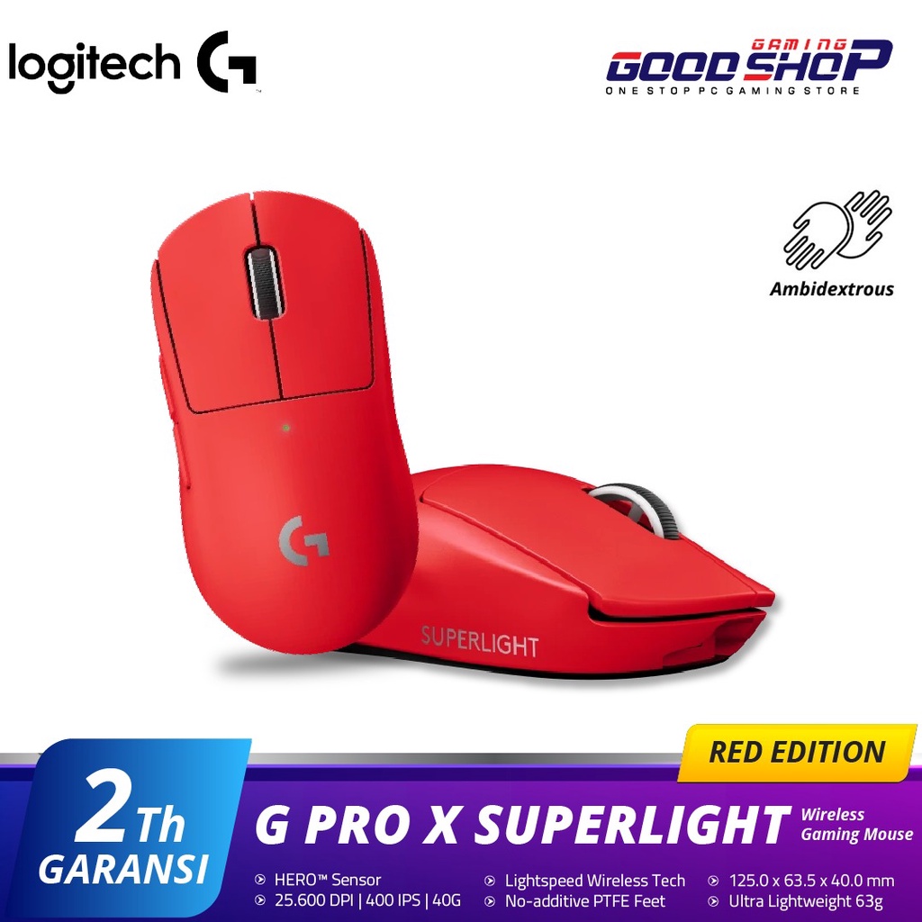 Jual Logitech G Pro X Superlight RED - Wireless Gaming Mouse | Shopee ...
