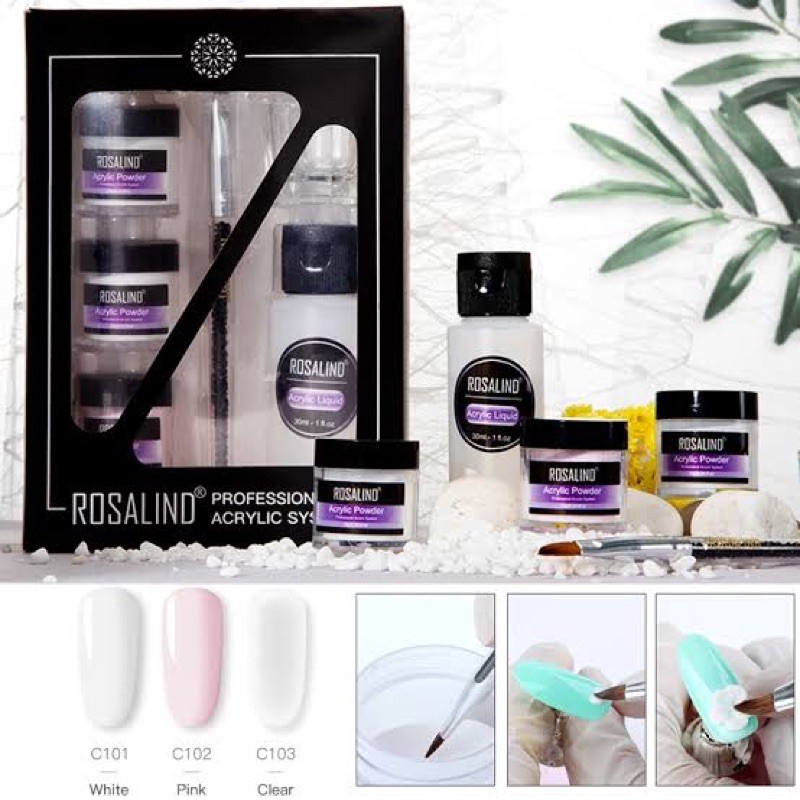 Jual ROSALIND ACRYLIC SYSTEM KIT / 1 set akrilik 3d flower nail art ...