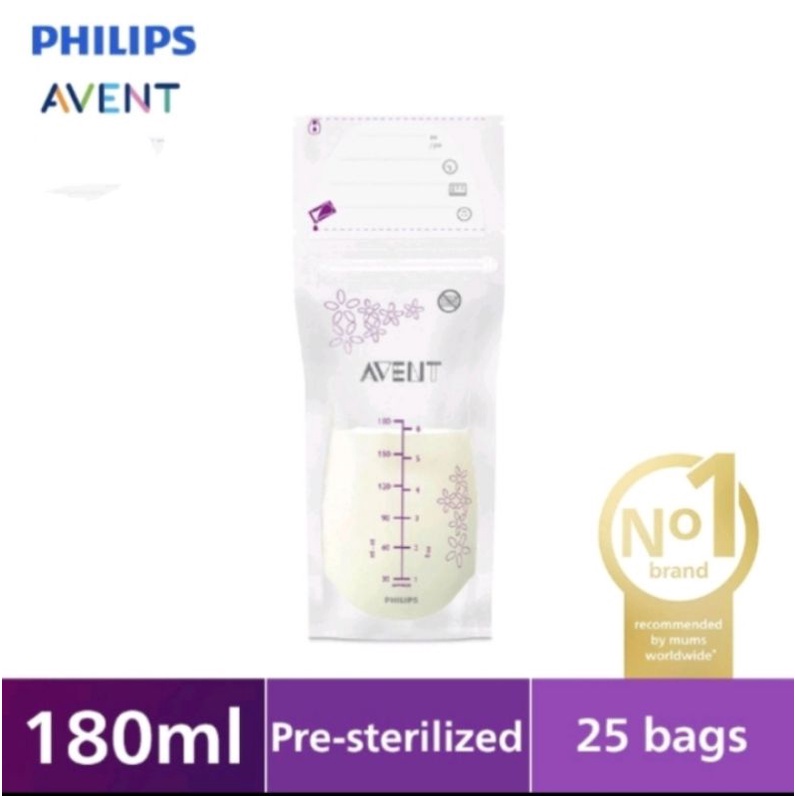 Jual Philip Avent Milk Bag Kapasitas 180 ml Isi 25 pcs | Shopee Indonesia