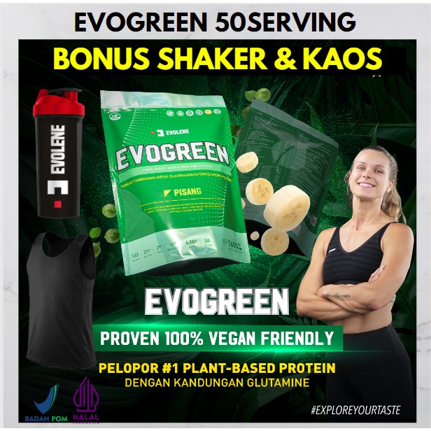 Jual EVOGREEN 50 Sachet Evolene Plant Based Protein Vegan Friendly Rasa ...