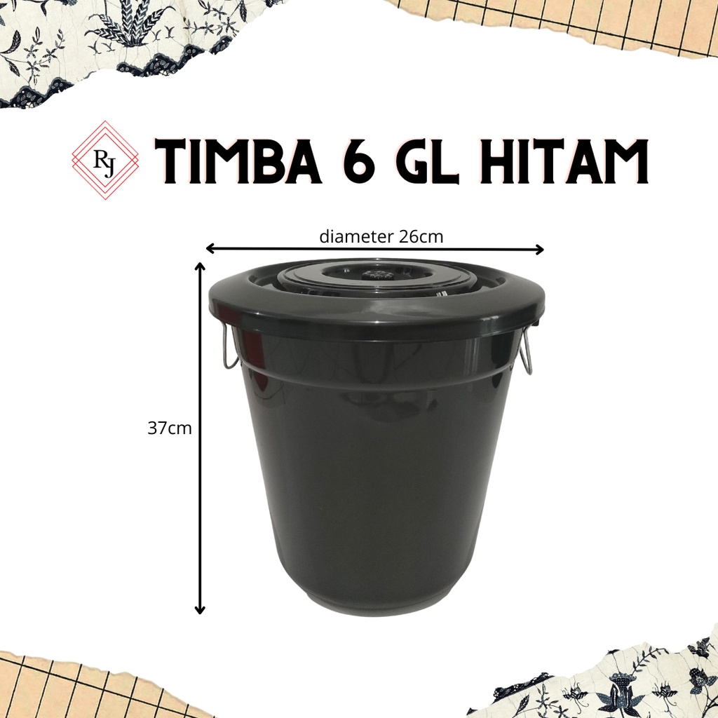 Jual Timba Plastik / Ember Air 6 Galon 24 Liter Hitam | Shopee Indonesia