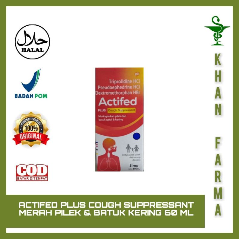 Jual ACTIFED PLUS COUGH SUPPRESSANT MERAH OBAT BATUK KERING DAN FLU ...