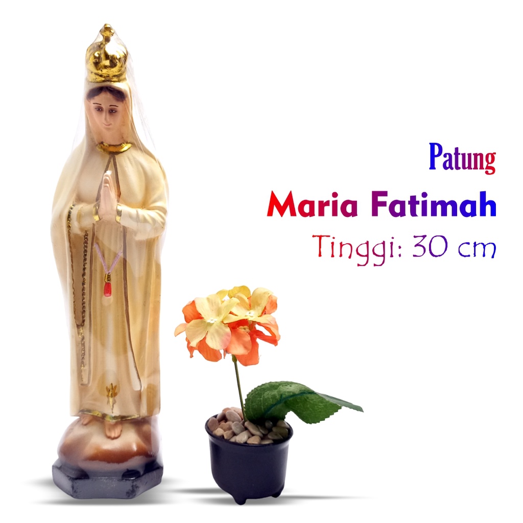 Jual Patung Maria Fatima 30 cm/Patung Bunda Maria Mahkota Warna Gold ...