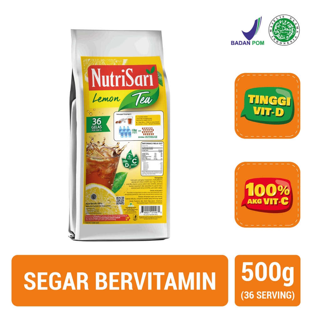 Jual NutriSari Lemon Tea Powder Drink Refill 500gr- Teh Rasa Buah Lemon ...