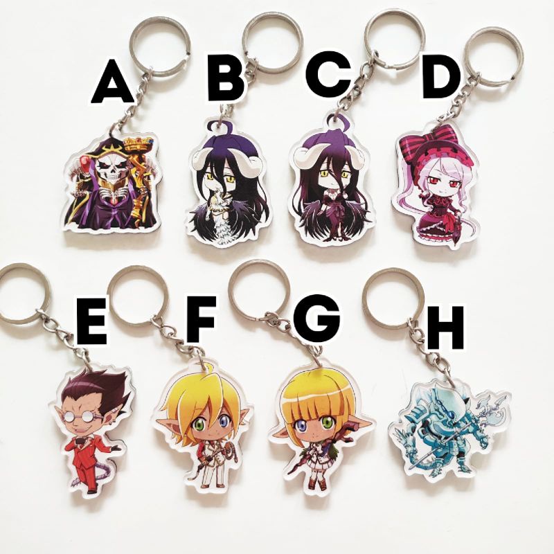 Jual Keychain Anime Overlord 1 Momonga Albedo Shalltear Demiurge Mare ...