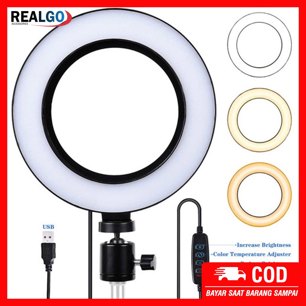 Jual Lampu Ring ligh led 10 inch 27cm live triming tiktok shopee ...