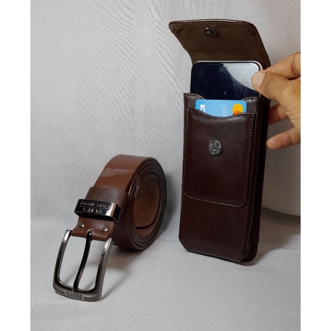 Jual Dompet Hp Pinggang 1 Slot + Ikat Pinggang Pria Kulit Asli | Shopee ...
