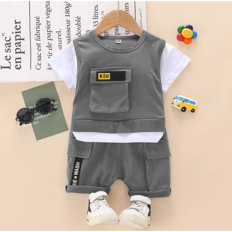 Jual SETELAN BAJU ANAK LAKI LAKI SET ROMPI ANAK BAJU KAOS DAN CELANA ...