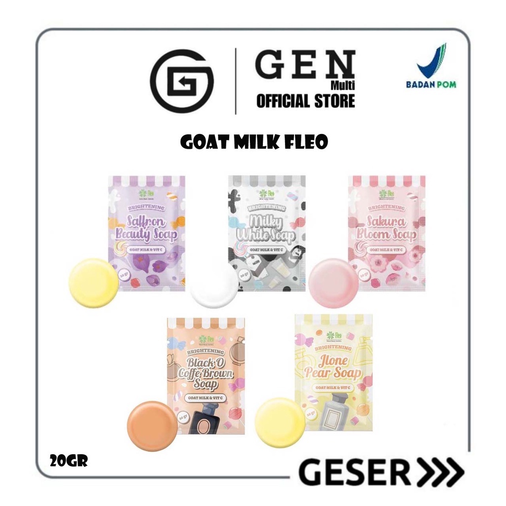 Jual GEN - BPOM Sabun Fleo Goat Milk 20gr / Soap Brightening Fleo 20gr ...