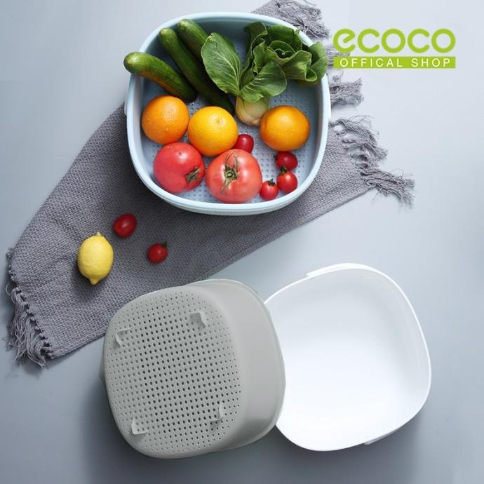 Jual Ecoco Portable drain basket SMALL-Baskom tempat cuci buah sayur ...
