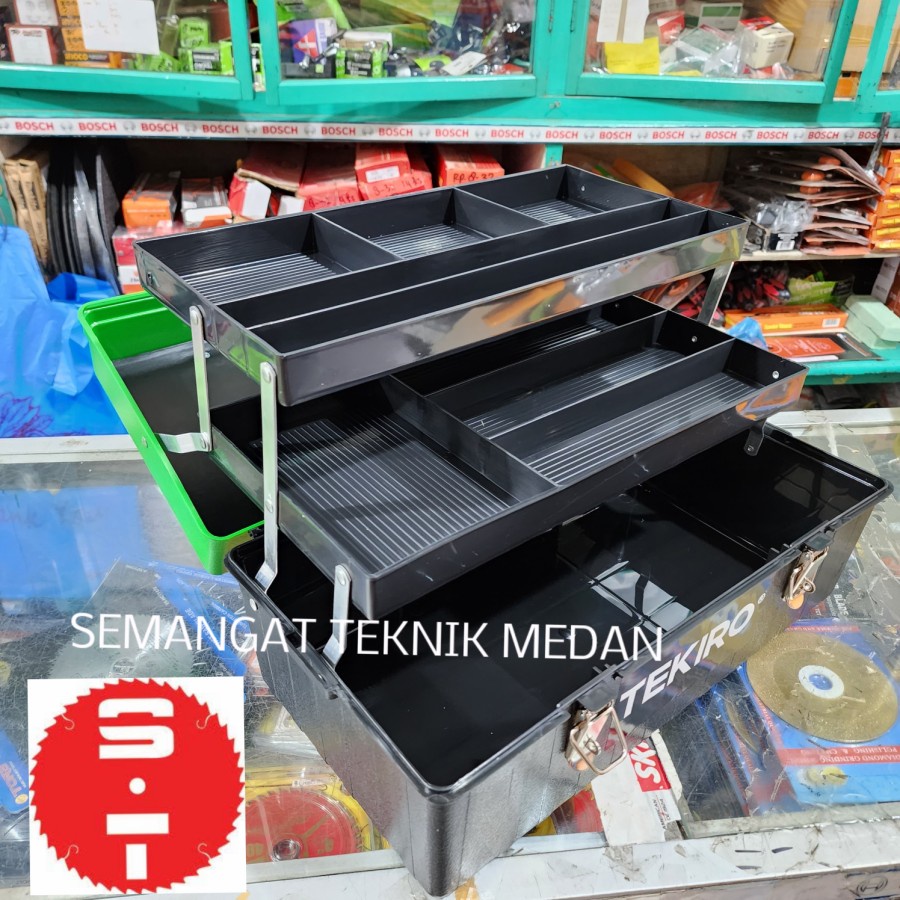 Jual TB2046 TOOL BOX TOOLBOX KOTAK PERKAKAS PLASTIK PVC 3 SUSUN TEKIRO 2046 | Shopee Indonesia