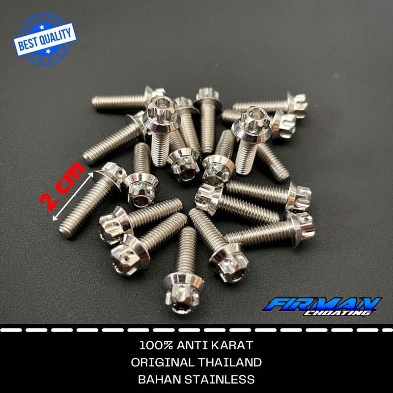 Jual PROBOLT BAUT 1 KUNCI & 2 KUNCI M6x20 DRAT 10 PANJANG 2CM (Harga 1 Pcs ) | Shopee Indonesia