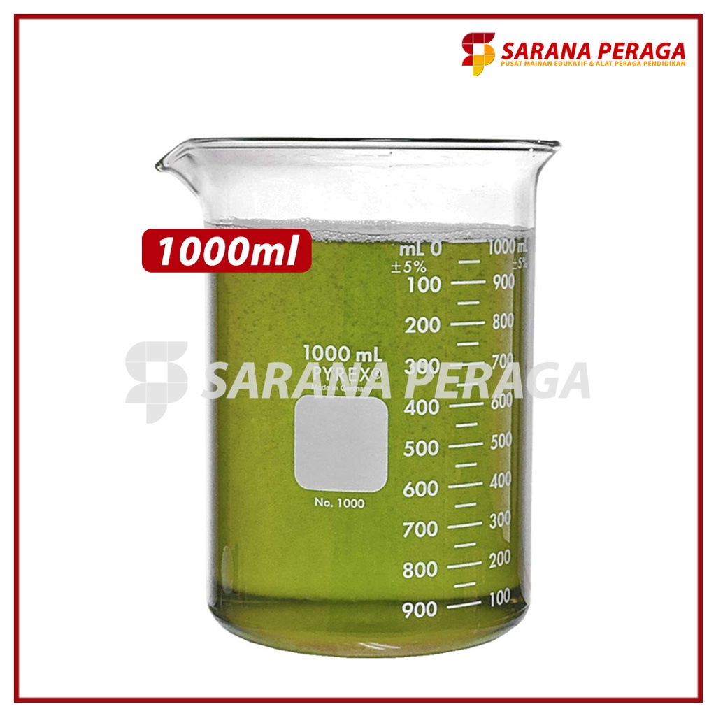 Jual SaranaPeraga - Beaker Glass / Gelas Kimia 1000 ML Kaca - Alat ...