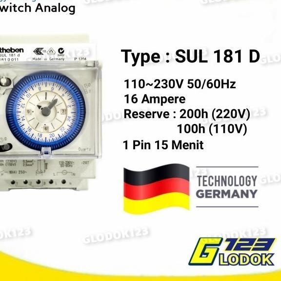 Jual Timer Analog Theben Switch 24Jam Panel Otomatis SUL 181D 181H ...