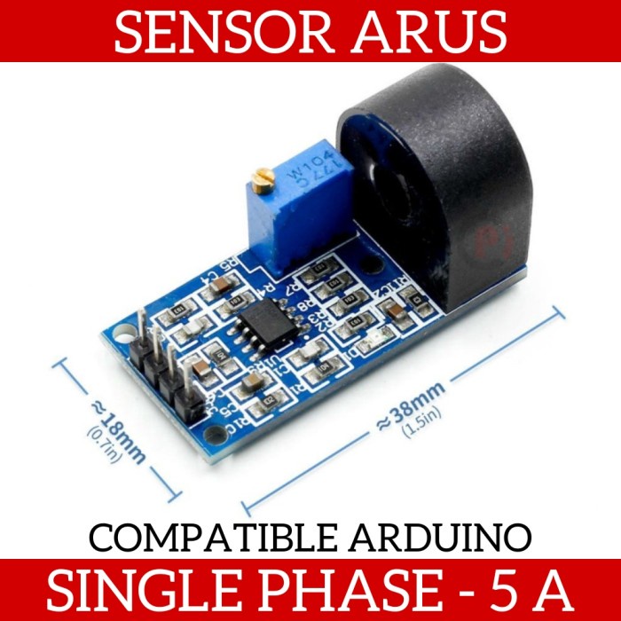 Jual Module Sensor Arus 5A Current Sensor Single Phase Output Analog ...