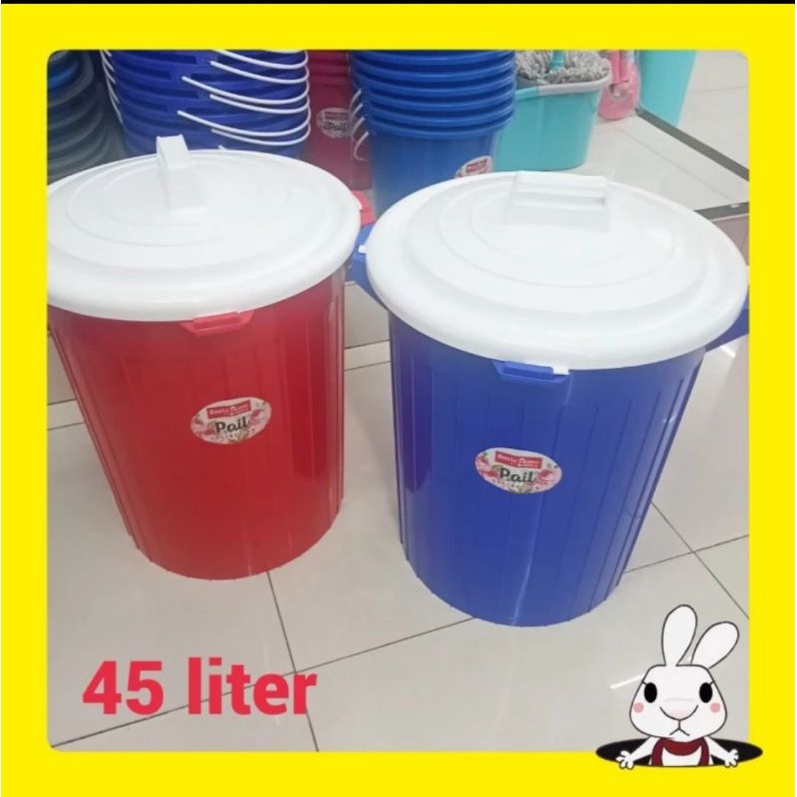 Jual ember besar/tong air dengan tutup, volume 45 liter, basic home ...