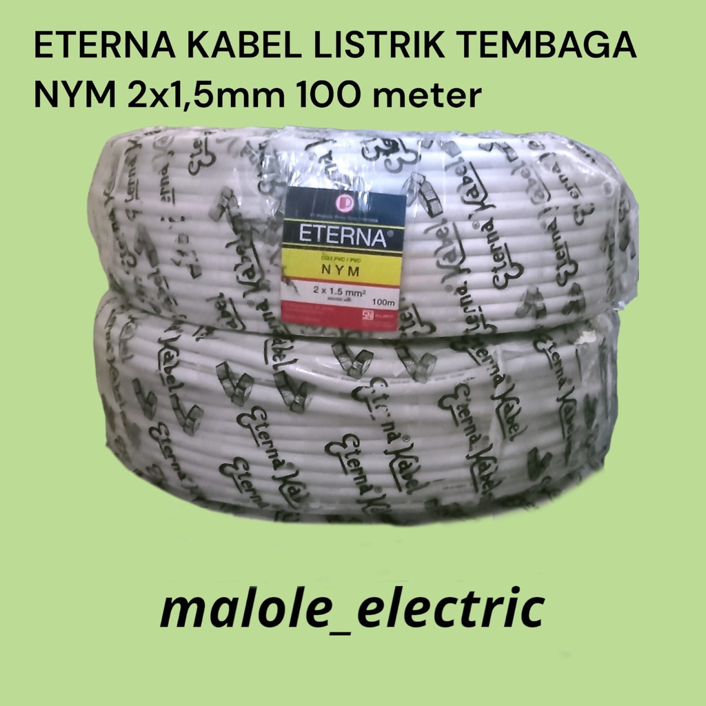 Jual Eterna Kabel Listrik Tembaga NYM 2 x 1,5 100 meter / Kabel Eterna NYM 2 x 1,5 100 Meter ...
