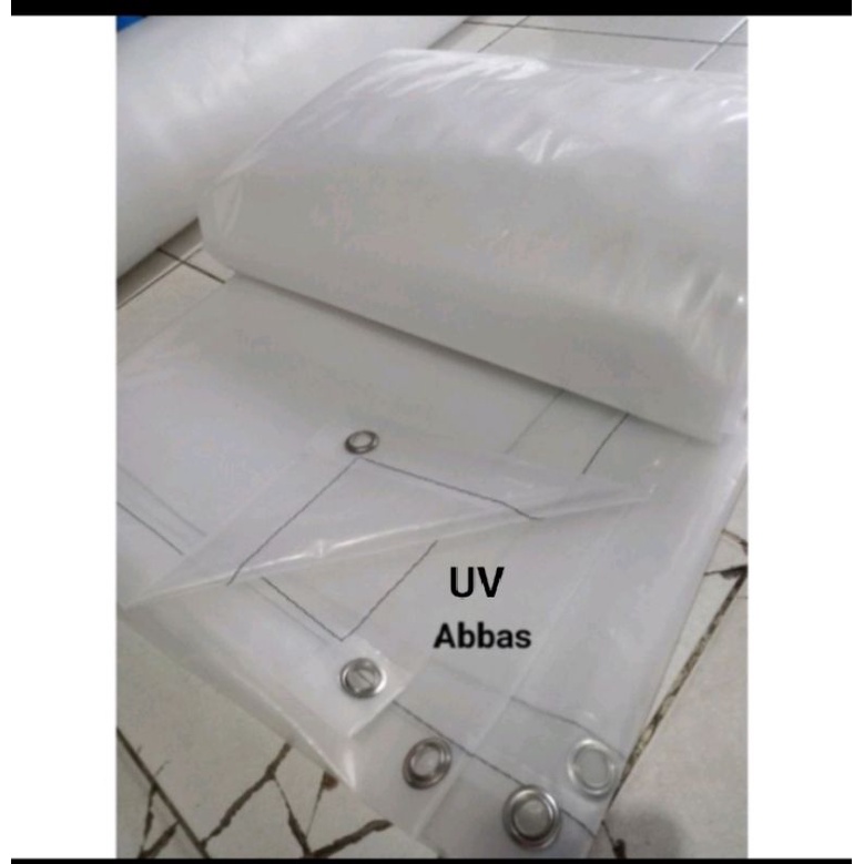 Jual plastik UV lebar 4 meter ukuran costum ketebalan 200 micron kualitas tebal plastik bening ...