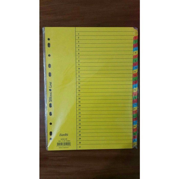 Jual Rak Pembatas File Bantex 6052/Divider Bantex 6052 Angka 1-31 ...