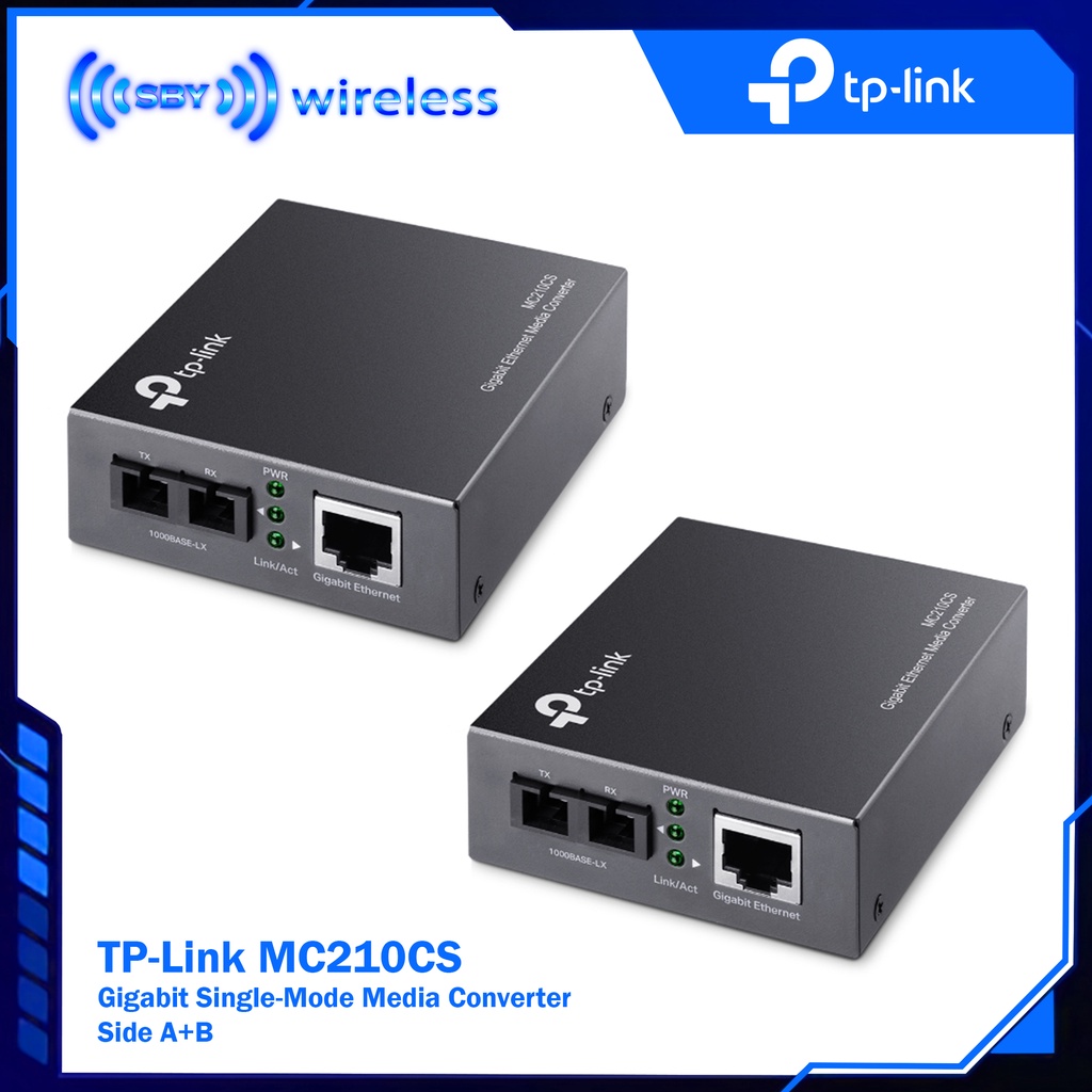 Jual SEPASANG A B, TPLINK MC210CS - Gigabit Single-Mode Media Converter Fo To LAN Gigabit TP ...