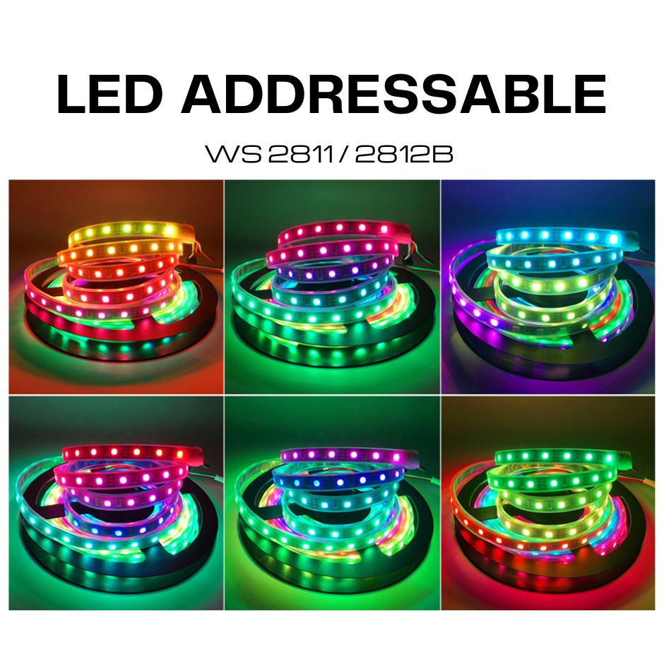 Jual LED Ws 2811 / 2812b / worldsemi asli /LED Addressable dengan 30led/m dan 60led/m | Shopee ...