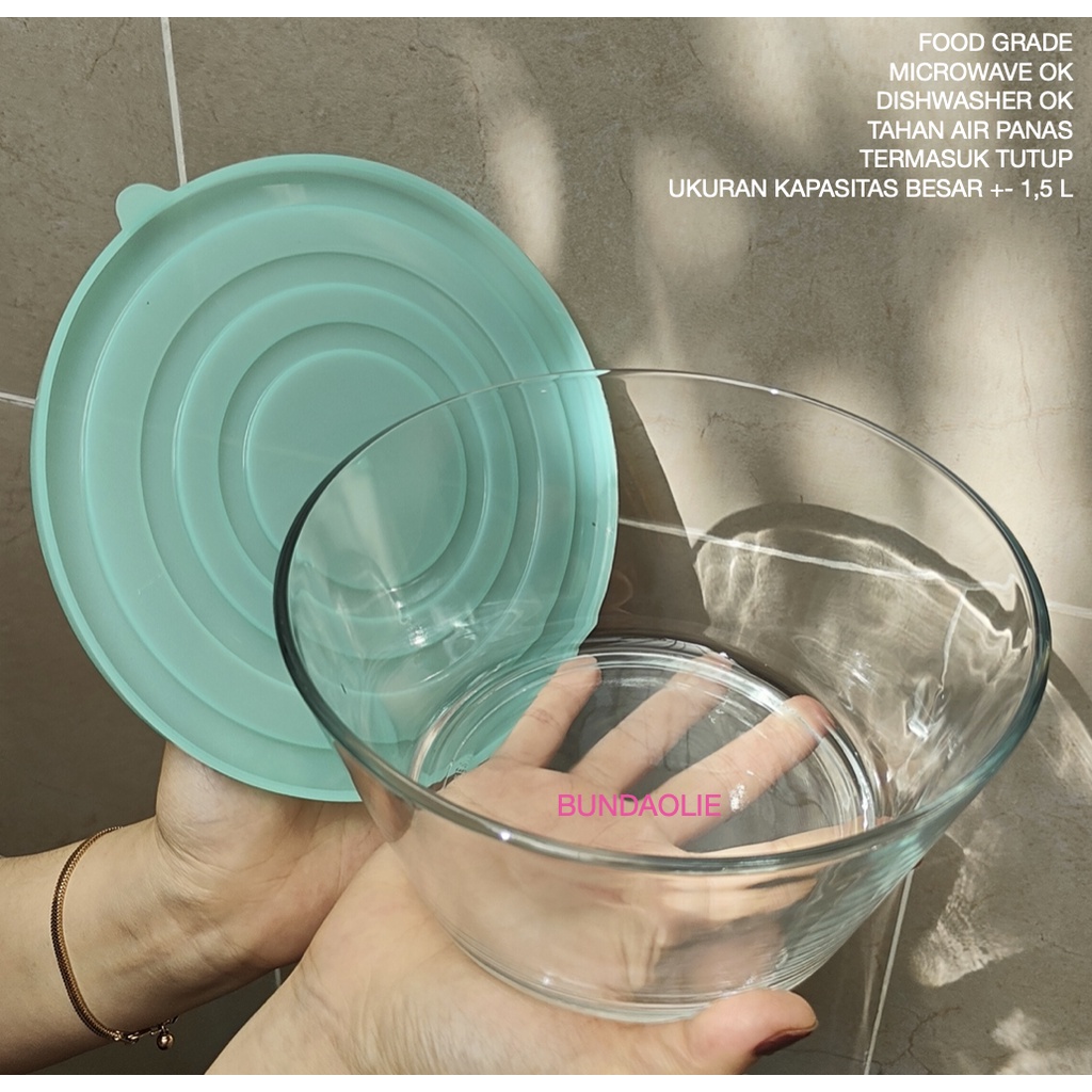 Jual Food Storage Mangkuk Besar Kaca Dengan Tutup Steril Food Grade ...