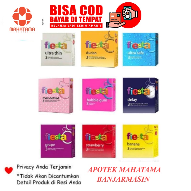 Jual Kondom Fiesta Ultra thin, Banana, Durian, Ultra safe, Max dotted ...