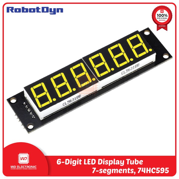 Jual RobotDyn 6 Digit LED Display Tube 7 segments 0.56 inch 74HC595 ...