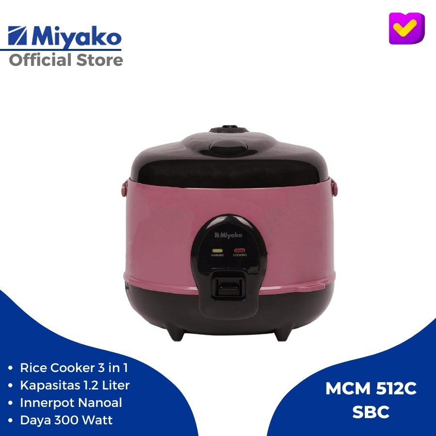 Jual Rice Cooker Miyako MCM 512 C SBC Magic Com Mini Miyako 512 SBC ...