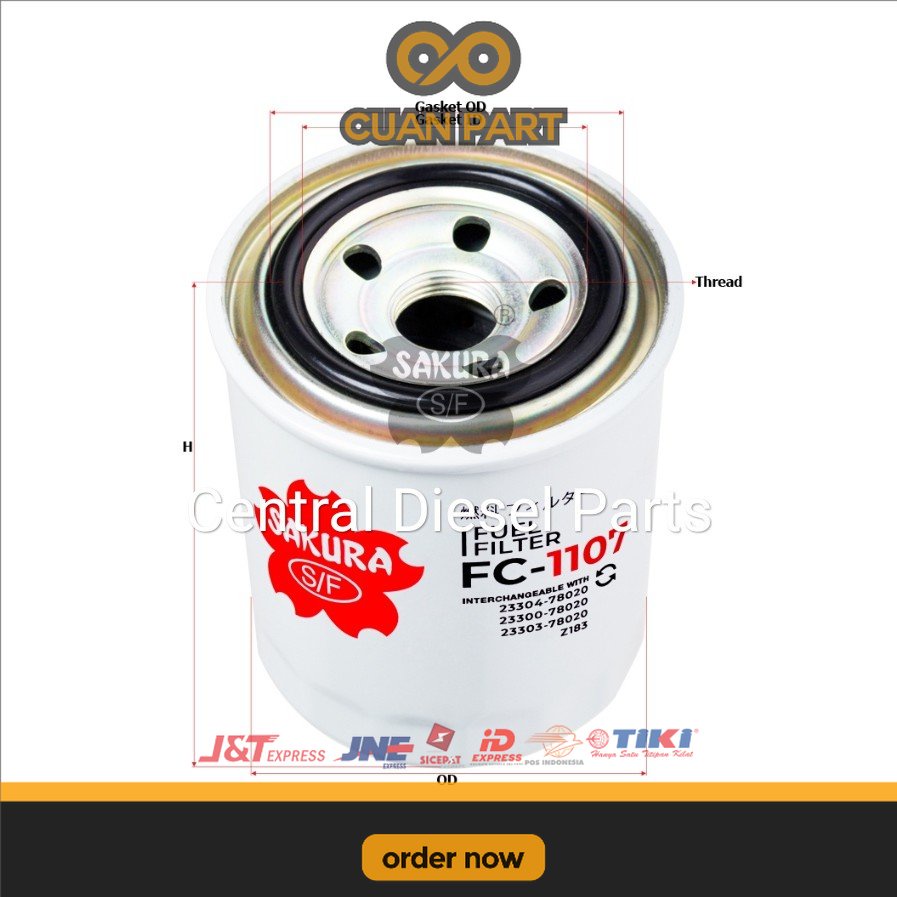Jual Filter Solar / Fuel Filter Toyota Dyna Hiace Daihatsu Delta FC ...